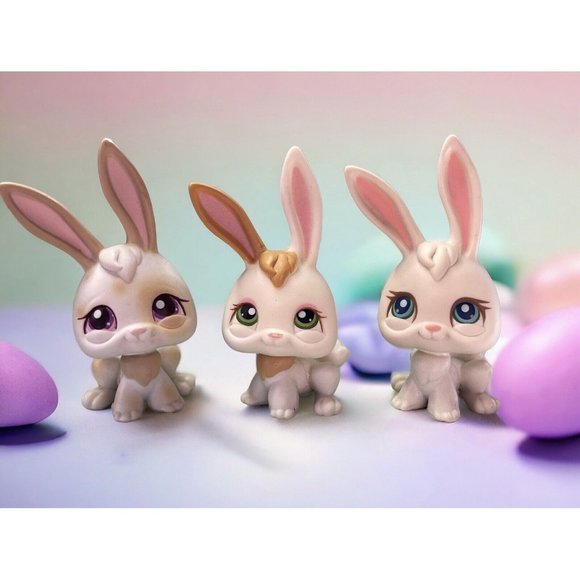 Hasbro | Toys | Lps Littlest Pet Shop Lot 3 White Long Ear Bunny ...